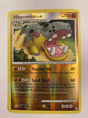 Pokemon Card Hippowdon LV.45 Diamond & Pearl 29/130 EX/NM Reverse Holo ...