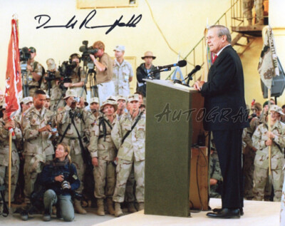 Donald Rumsfeld Signed Autograph 8x10 Photograph Secretary of Defense ...
