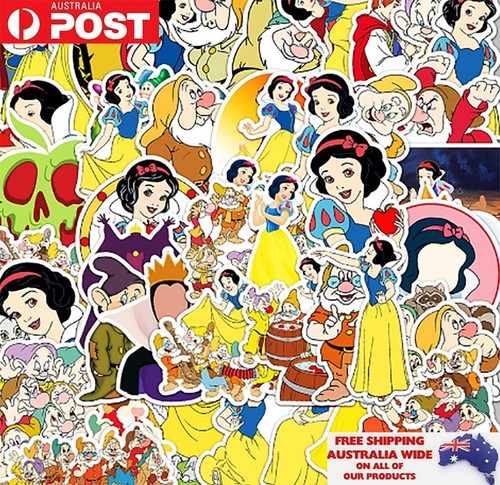 50x Snow White and The Seven Dwarfs Sticker Pack Waterproof Graffiti ...