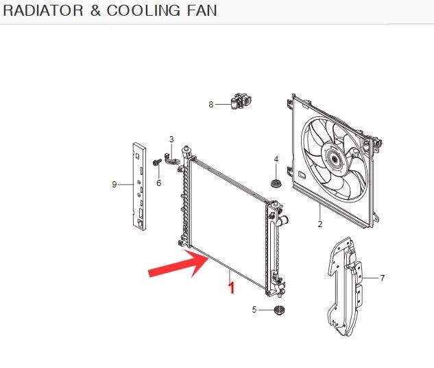 Genuine Cooling Radiator for TIVOLI +D16F MT, G16F AUTO #2131035200 By ...