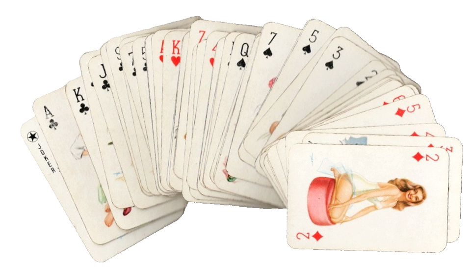 Vintage 1940's-50's Darling Playing Cards, Plastic Coated Pinups ...
