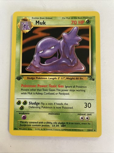 Pokemon 1ST EDITION MUK 28/62 - FOSSIL SET - (NM) | eBay