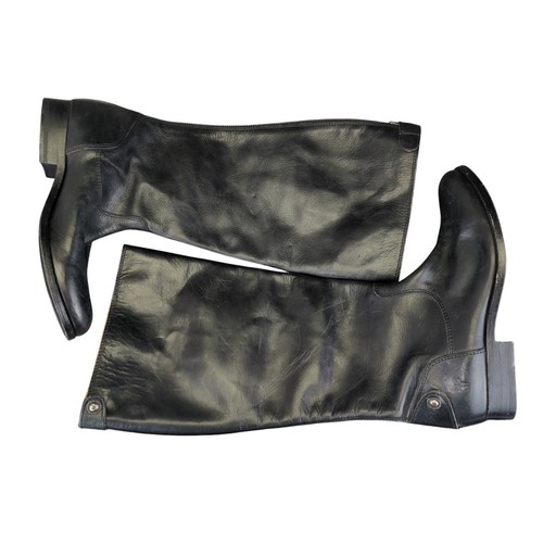 Frye Melissa Back Zip Black Leather Riding Boot 3476431 Women 5.5B ...