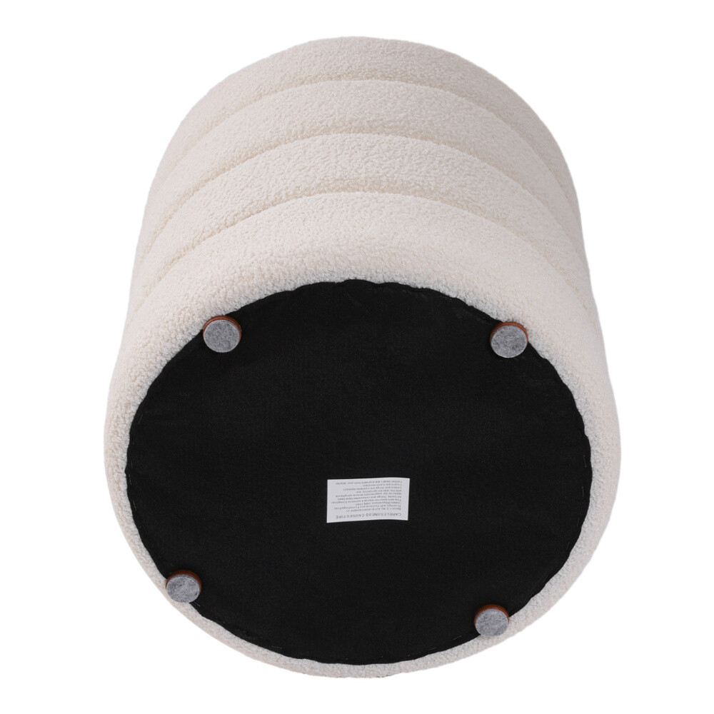 Large Round Footstool Vanity Dressing Table Stool Makeup Chair Beige ...