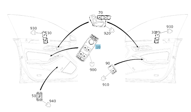 MERCEDES BENZ W166 RHD Master Window Control Switch A1669054300 for ...