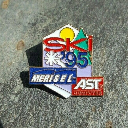 SKI '95 1995 Merisel AST Computer Souvenir Resorts Vintage Travel Lapel ...