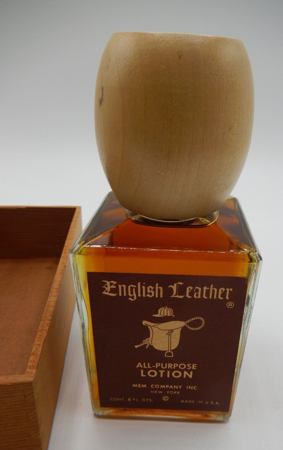 Vintage Rare Large ENGLISH LEATHER All-Purpose Lotion 8 oz Wooden Box ...