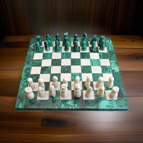Amazing Malachite Stone Marble Chess | Vintage Chess Set Board Gifts ...