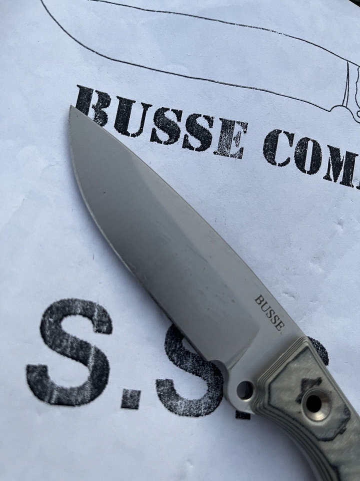 Busse Combat Game Warden 2 Satin Finish W/ Black & Tan G-10 & Leather ...