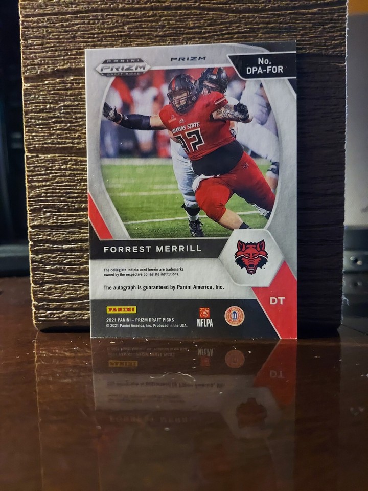 Forrest Merrill 2021 Panini Prizm Draft Picks Rookie RC Green Auto #DPA ...