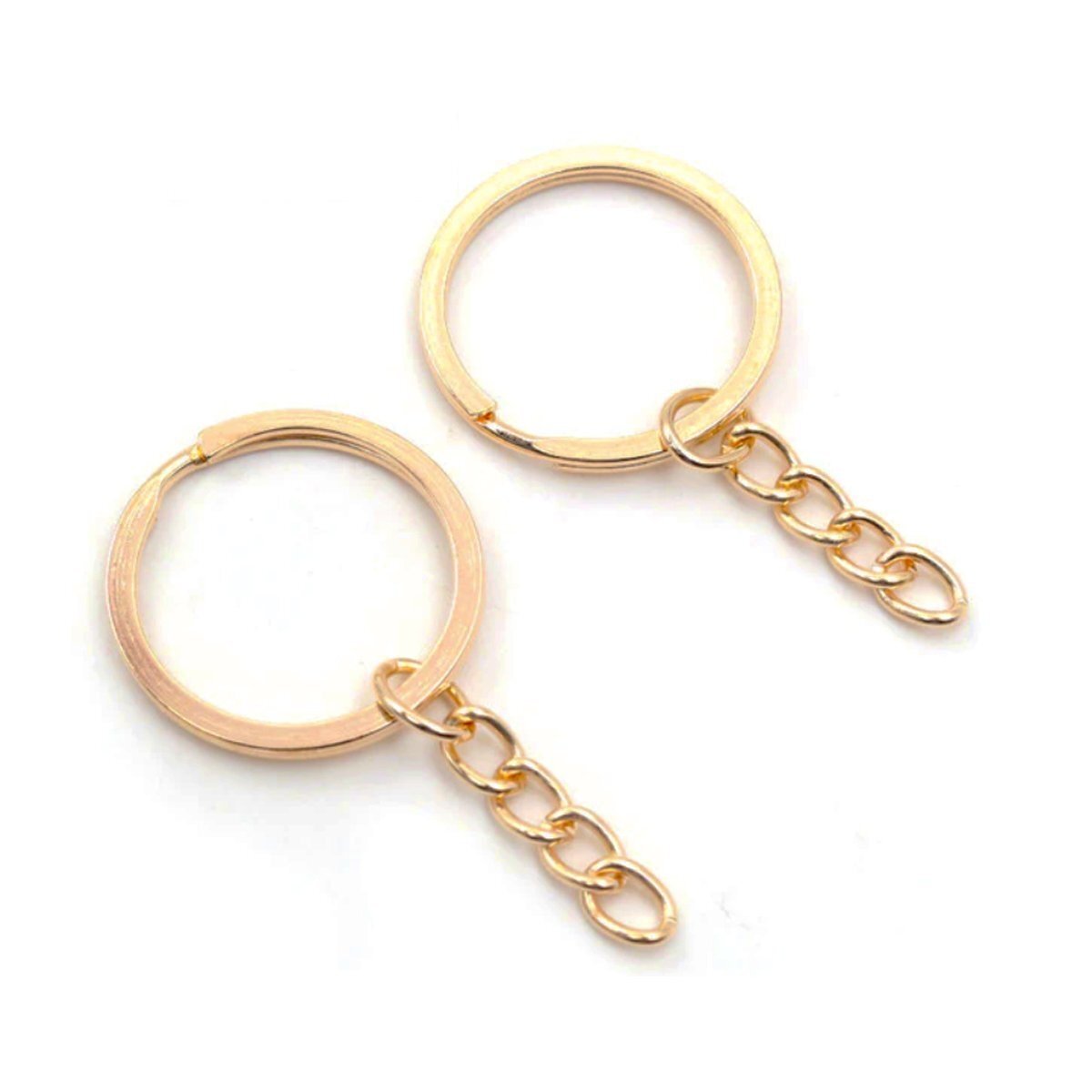 100pcs 25mm Rose Gold Ancient Keyring Keychain Split Ring Chain Key ...