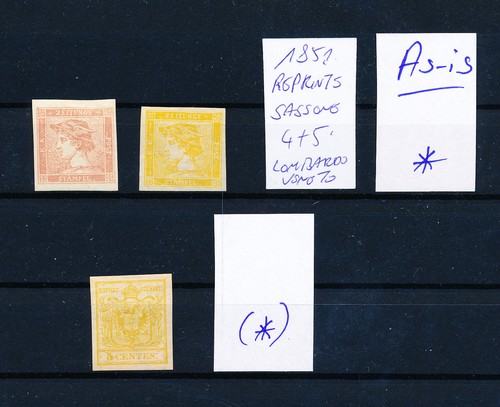 LS42923 Austria 1851 imperf reprints Mercury coat of arms classic lot ...