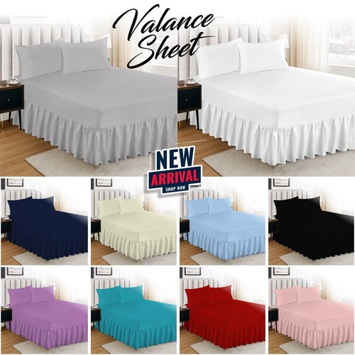 Extra Deep Fitted Valance Sheet Bed Sheets OR Pillowcase Single Double ...