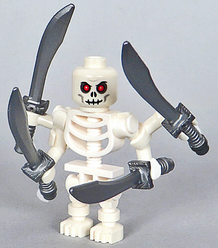 LEGO Castle - Four-Armed Skeleton Minifigure with 4 Scimitars, Evil ...