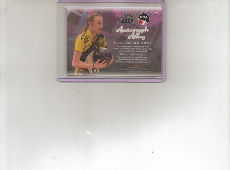 Bella Love Castillo Autograph Alley Blue 2024 Leaf Metal PBA Bowling ...
