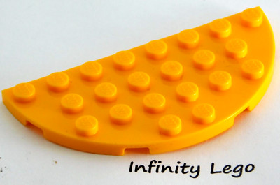 4 LEGO Bright Orange Plate 4 x 8 Round Half Circle (22888) - 4 Pieces ...