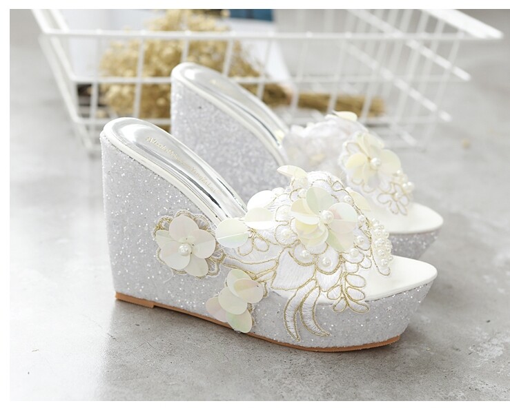 Ladies Flower Wedge Sandals | eBay