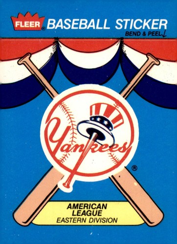 1989 Fleer Team Stickers New York Yankees | eBay