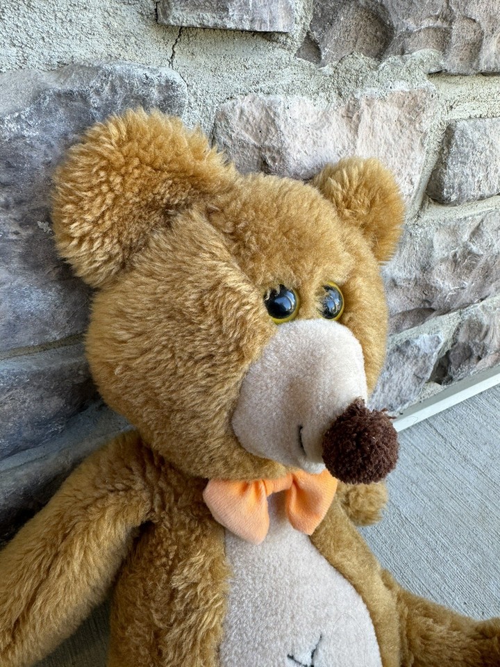 Francesca Hoerlein The Bear Brown Plush 16" Le Mutt Dog Orange Bow Tie ...