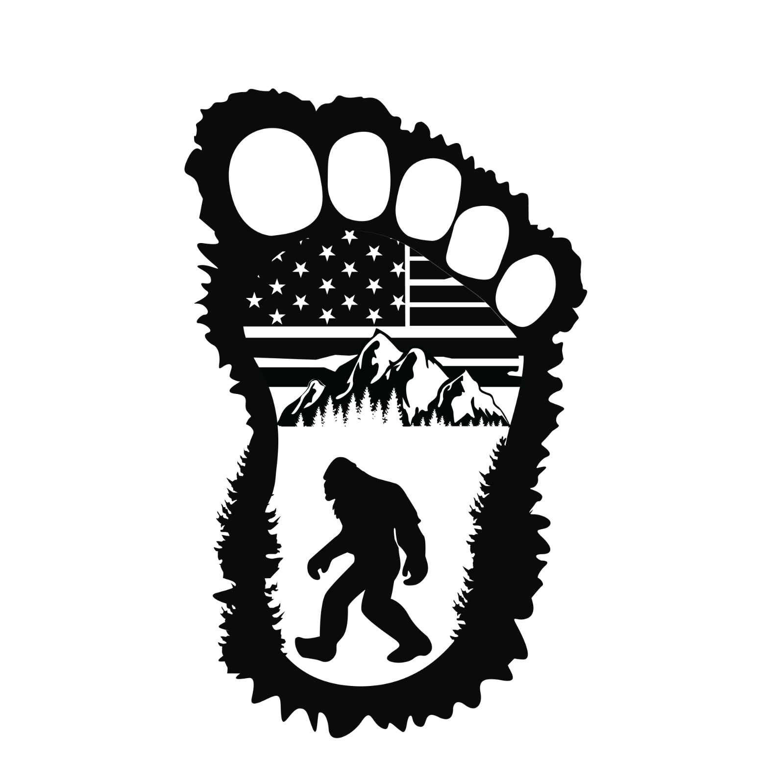 Bigfoot Sticker 4" Cryptid Yeti Sasquatch Hunter Believe Foot Forest ...