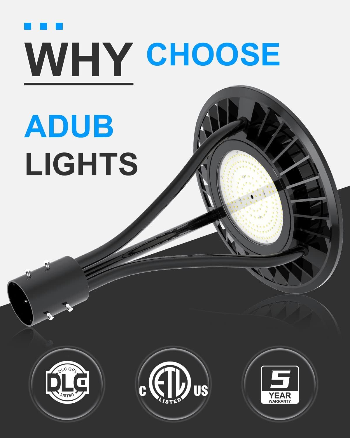 80W Circular LED Post Top Lamp IP65 Outdoor Garden Parking Lot Area ...