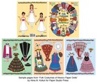 FOLK COSTUMES OF MEXICO Paper Dolls w/ 24 Colorful Costumes--SPECIAL ...