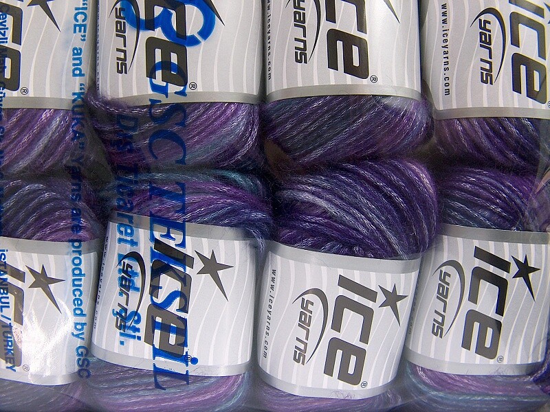 Ice Yarns Picasso Yarn- Purple Shades Turquoise- FREE US SHIPPING 64623 ...