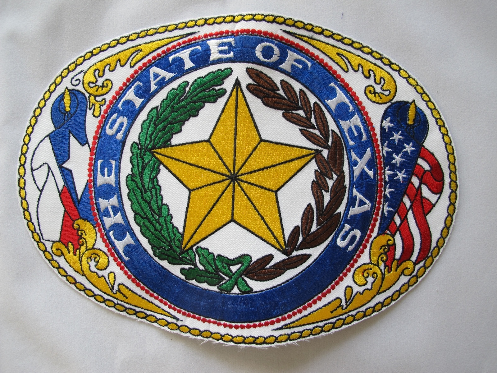 #3118E 10-7/8" ,4-1/2" THE STATE OF TEXAS Emblem Embroidery Applique ...