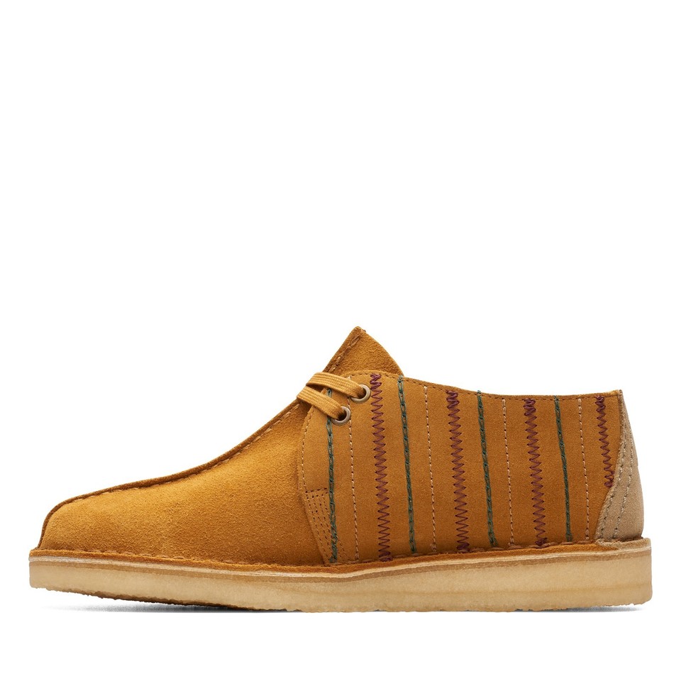 NEW Clarks Originals Desert Trek Dark Ochre Tan SUEDE LEATHER "BANK ...