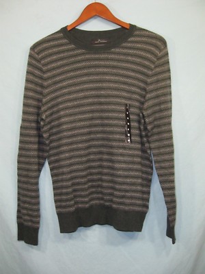 NWT Marc Anthony Green and Gray Striped Luxury Blend Men's Crew Neck ...