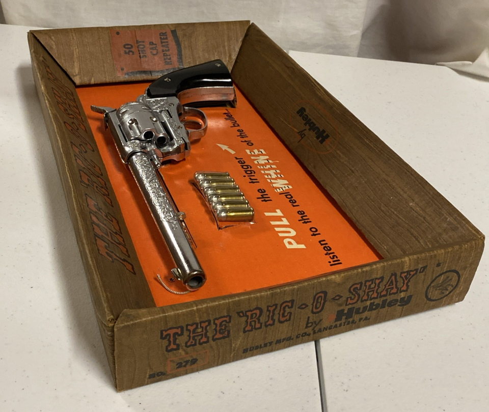 Vintage 1950s HUBLEY "Ric-O-Shay" .45 Cal Cap Gun Western Toy UNUSED in ...
