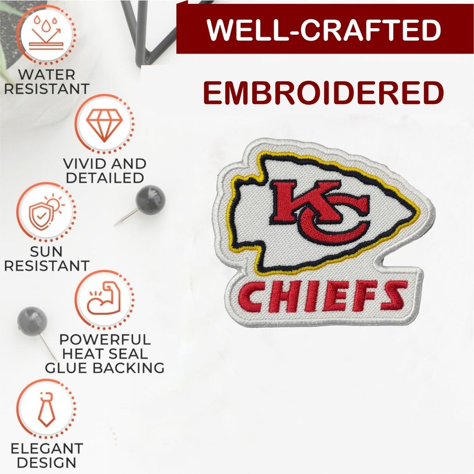 Kansas City Chiefs Football Team Logo Iron On Patch-Sew Patch ...