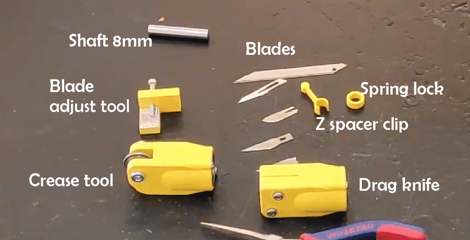 Cnc Drag knife-crease set Cut and crease cardboard 1-6mm cut 1-20mm pvc ...