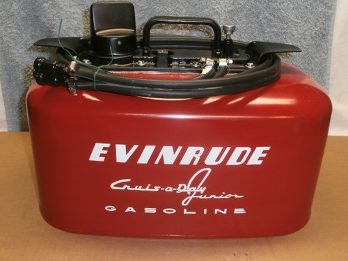 EVINRUDE JOHNSON 4 GAL 2-LINE PRESSURE FUEL TANK DOUBLE HOSE OUTBOARD ...