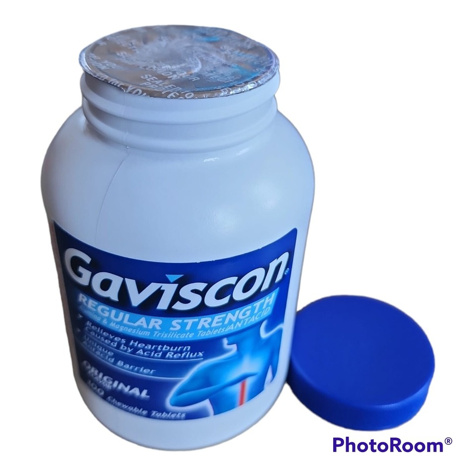 GAVISCON REGULAR Strength Chewable Antacid Tablet 100ct/VHTF/NEW SEALED ...