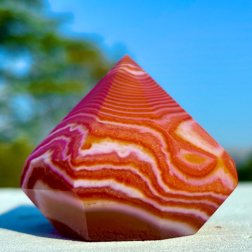 137G Natural Red Orange Sardonyx Agate Diamond Crystal Gem Mineral ...