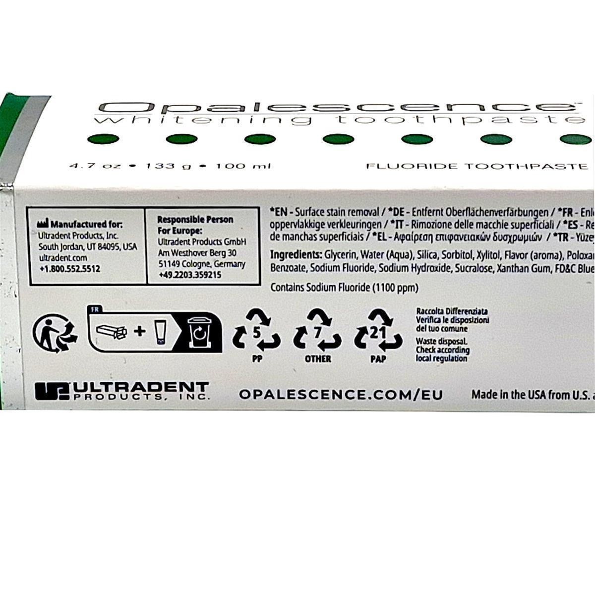 12x ULTRADENT OPALESCENCE Whitening Toothpaste Zahncreme Cool Mint ...