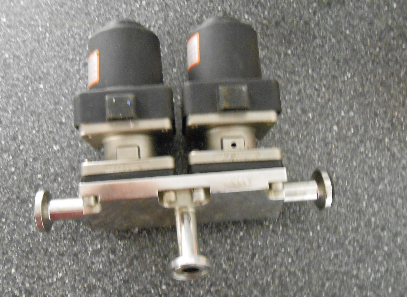 DUAL GEMO 1/4"DIAPHRAGM VALVE 2029455 ASSEMBLY WITH 1/2" SANITARY ...