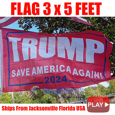 TRUMP FLAG 2024 RED Save America Again RED Trump 3x5 RED Trump Flag ...