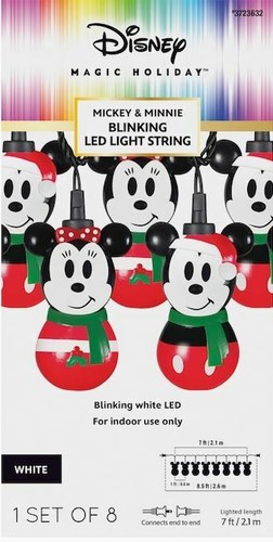 Christmas Disney Magic Holiday 8 Mickey Minnie Mouse Blinking LED ...