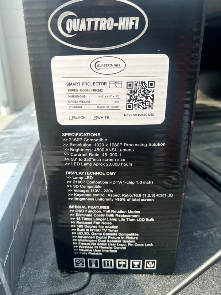 Quattro-Audio PHZ62 Home Theater Projector & QT-157 System & Titan TNS ...