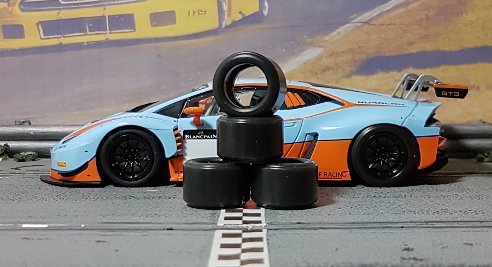 1/32 URETHANE SLOT CAR TIRES 2pr PGT-20137LM Sideways Lamborghini ...