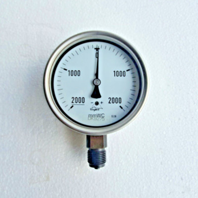 BOGERD DK9275 Vacuum Pressure Gauge -2000 to +2000 mmWC, 4in Dial # NEW ...