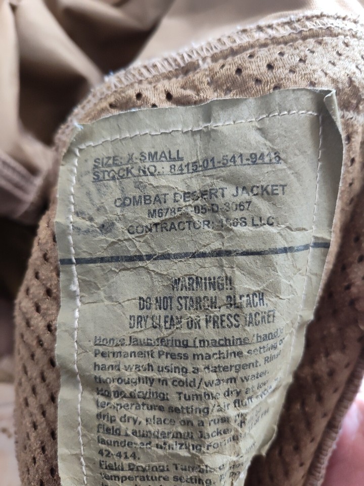 USMC Apecs Cdj 180s Cold Weather Desert Marpat Combat Jacket Seal - X ...