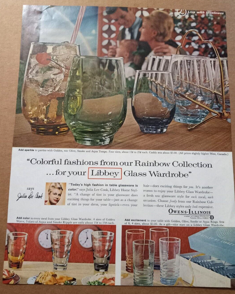 1965 print ad - Libbey Tempo glasses Owens-Illinois glassware ...