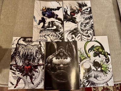 5 Tyler Kirkham Virgin Variants Black & White Scorpion, Venom, Knull ...