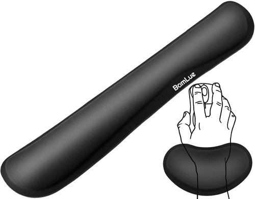 Keyboard Wrist Rest Memory Foam Pad Set for Easy Typing & Pain Relief ...