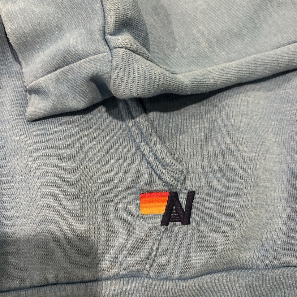 Rare Aviator Nation 6 Stripe Rainbow Hoodie Zip EUC Unisex Large Blue ...