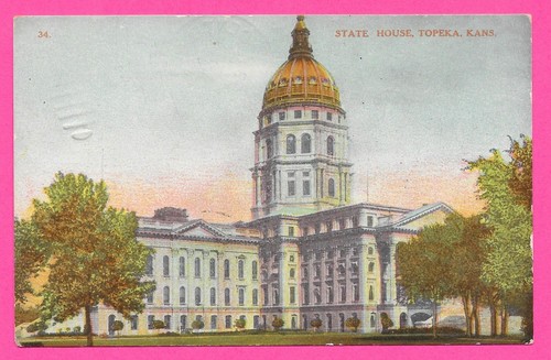 State House Capital Building, Topeka, Kansas KS Posted 1911 - Postcard ...