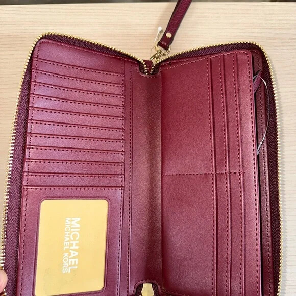 Great Description About Michael Kors Dark Cherry Wallet